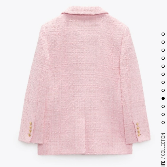 Zara | Jackets & Coats | Zara Textured Tailored Blazer Jacket Pink ...